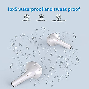 Tikgram Smart Touch Wireless Earbuds, Bluetooth 5.1, Wireless Earbuds Charging Box, in-Ear Earbuds Built-in Microphone IPX5 Automatic Pairing,Bluetooth Earbuds Wireless Headphones for Android