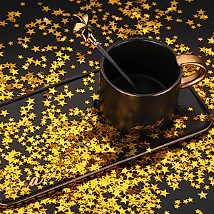 HESTYA 60g Star Confetti Glitter Table Confetti Metallic Foil Stars for Party Wedding Festival Decorations(Gold,10mm and 6mm)