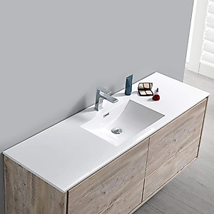 Fresca Catania 60" Rustic Natural Wood Wall Hung Single Sink Modern Bathroom Vanity w/Medicine Cabinet - Faucet Sold Separately