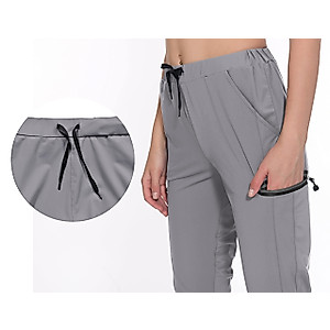 Little Donkey Andy Women's Ultra-Stretch Quick Dry Lightweight Ankle Pants Drawstring Active Travel Hiking Gray M