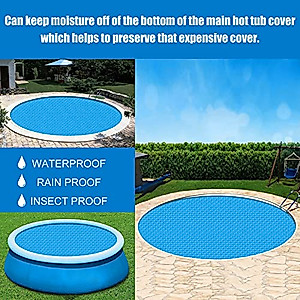 Solar Pool Covers for Heat Retaining Blanket for In-Ground and Above-Ground Round Swimming Pools,Blue 10-Foot Round Solar Cover Waterproof Dustproof Pool Cover for Inflatable Swimming Pool Hot Tub