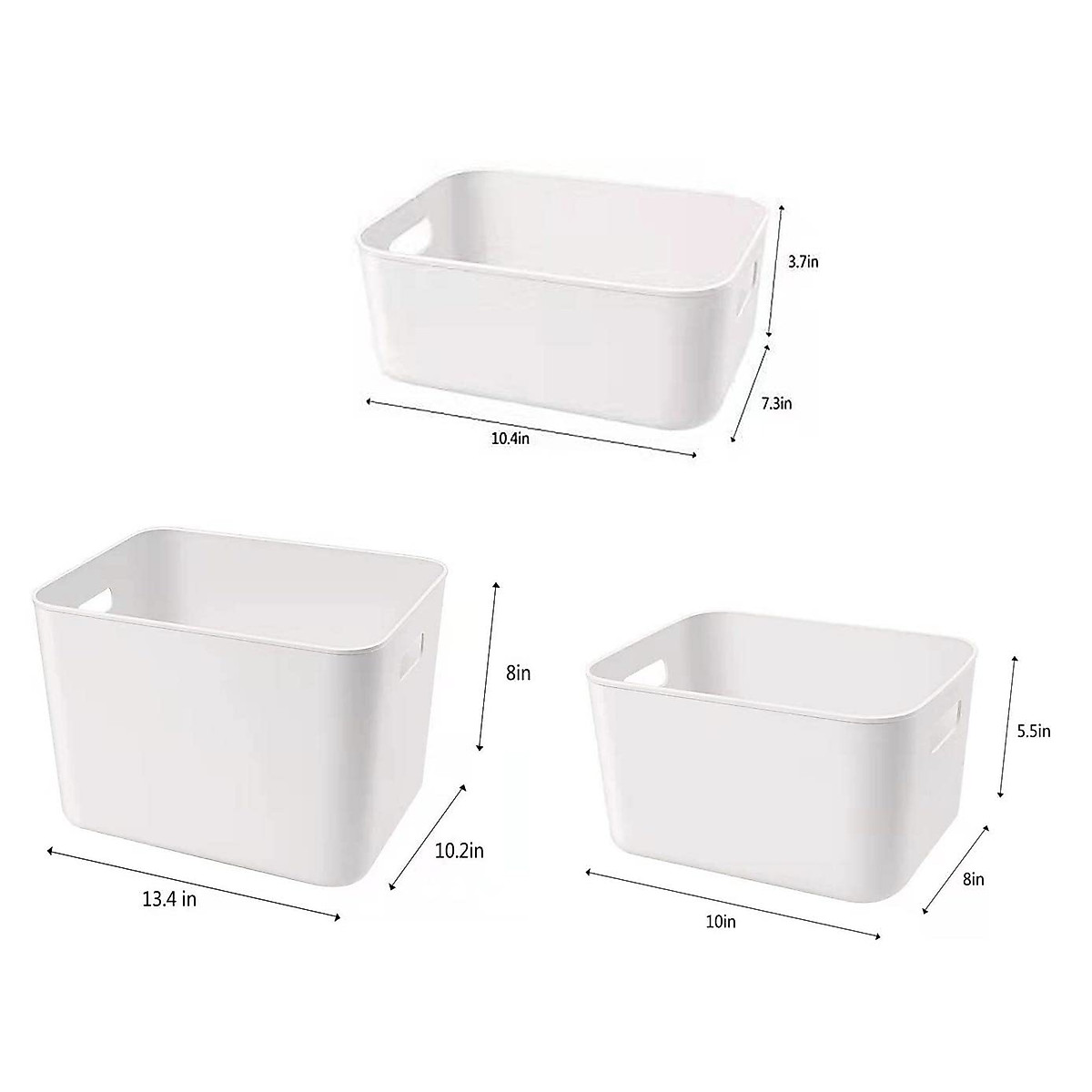 Amyup Set Of 8 Plastic Storage Bins,Versatile Kitchen Pantry Organization and Storage,for Plastic Storage Container Under Bed,Under Sink Bathroom Organizer (8 Pack, White)