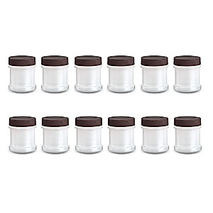 ljdeals 1 oz Plastic Spice Jars with Black Caps and Sifters for Herbs, Spices, Powders, Spice Bottles Great For Travel, Camping, Kitchen, Restaurant and more, Made in USA, Pack of 12