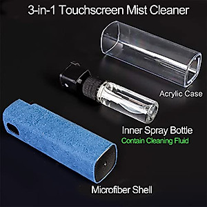 3PCS Touchscreen Mist Cleaner with Cleaning Fluid, Ipad Cleaner for Screen, Phone Screen Cleaner, Screen Cleaner Spray, Screen Cleaners for Phone/Tablet/iPad/Laptop, Fingerprint Proof Screen Cleaner