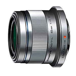 OM SYSTEM OLYMPUS M.Zuiko Digital 45mm F1.8 Silver For Micro Four Thirds System Camera, Compact Design Beautiful, Bokeh Bright