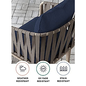 Honeycomb Outdoor Stripe Poolside Deep Seating Patio Cushion Set: Resilient Foam Filling, Weather Resistant and Stylish Set, Seat: 24" W x 23" D x 6.5” T; Back: 27" W x 24” L
