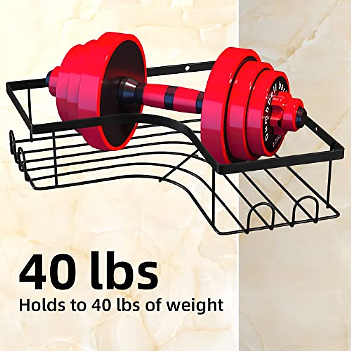 YISUN Corner Shower Caddy,Shower Organizer Corner Stainless Steel Bathroom Shower Caddy No Drilling Shower Shelves Corner with Toothbrush Holder,Soap Holder for Inside Shower,Matte Black