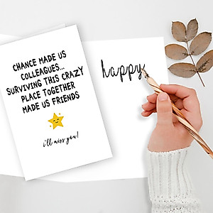 ICOOLYI Funny&Cute Cards for Boss,Colleague,Perfect for Goodbyes&Farewells,Coworker Leaving Card,Miss You Cards,Thank You Cards,Funny New Job Card