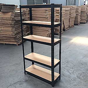 Bowoshen Storage Shelves 5-Tier 59in Height Garage Shelving Unit Rack Metal Shelf Heavy Duty 386lb Load per Tier, Adjustable Utility Shelves for Garage, Warehouse, Living Room, Office (59")