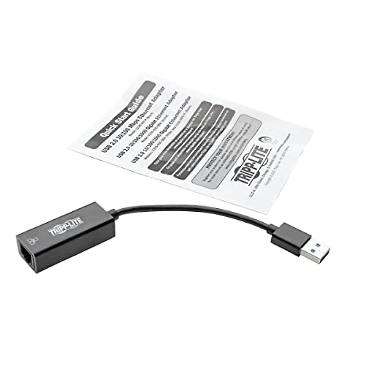 Tripp Lite USB 3.0 SuperSpeed to Gigabit Ethernet NIC Network Adapter 10/100/1000 Mbps(U336-000-R), Black
