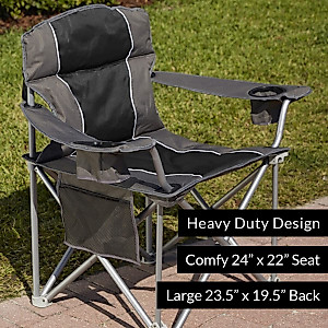 LivingXL 500-lb. Capacity Heavy-Duty Portable Chair Black 500 lb