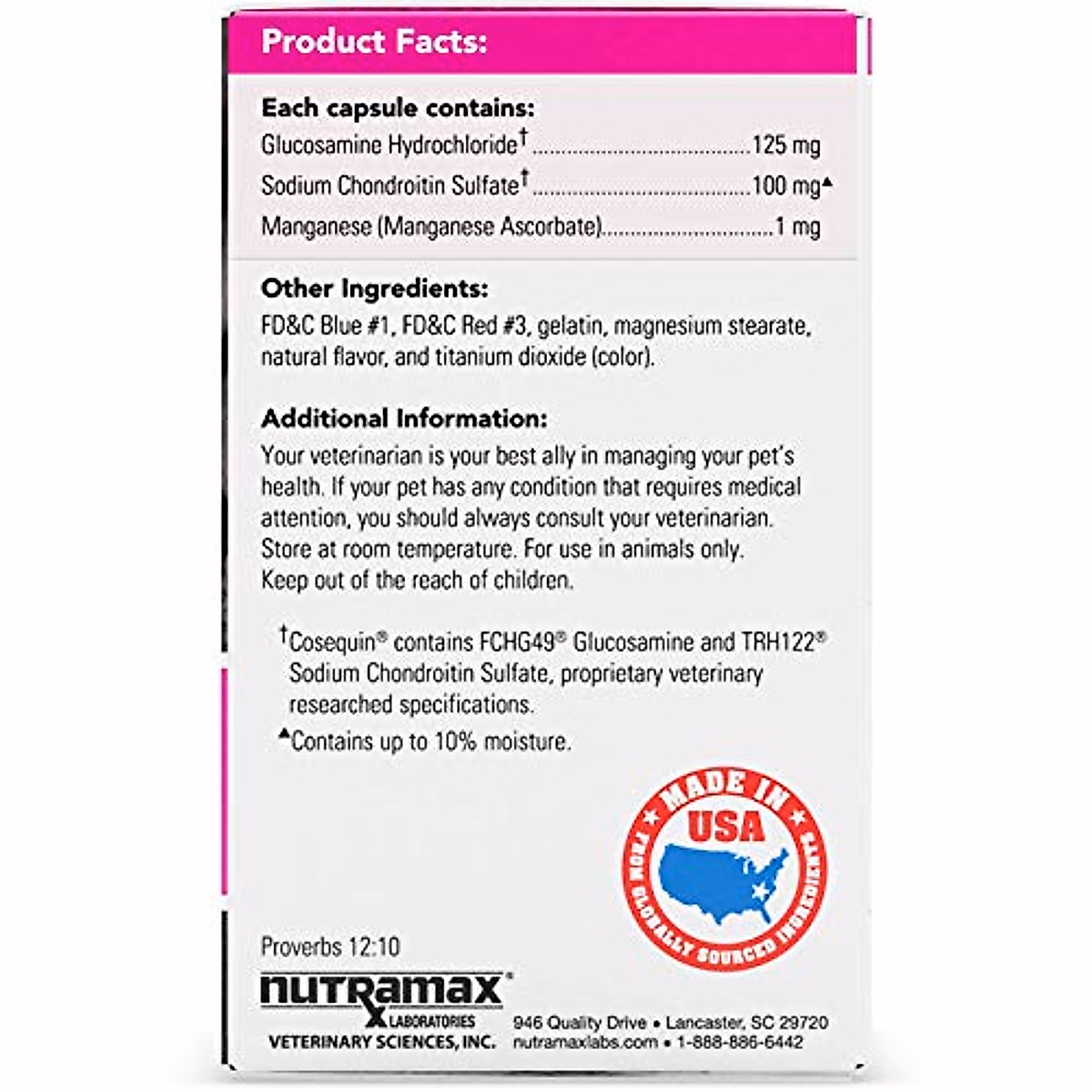 Nutramax Cosequin Joint Health Supplement for Cats - With Glucosamine and Chondroitin, 55 Capsules