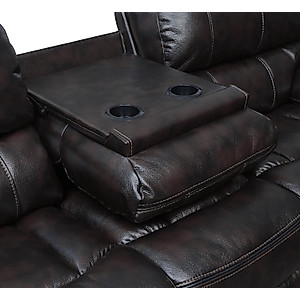 Coaster Home Furnishings Willemse Motion Sofa with Drop-Down Table Dark Brown