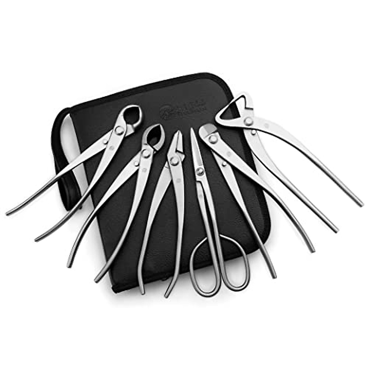 TianBonsai 6-PCS Bonsai Tool Set Including Concave Cutter Straight Edge Cutter Trunk Splitter Wire Cutter Bonsai Pliers And Bonsai Scissors Equip With Tool Bag