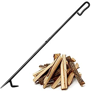 Fire Poker for Fire Pit, JUNBEI 34-Inch Long Fireplace Poker with Upgrade Removable Design for Easily Carry, Anti-Rust Solid Fire Poker for Fire Pit Wood Stove Campfires Indoor Outdoor Applications