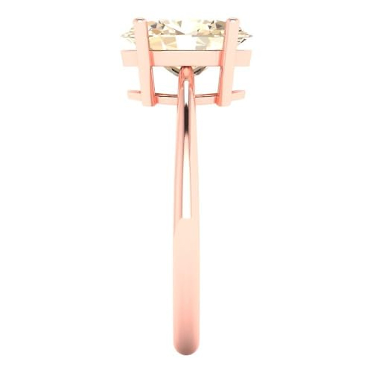 Clara Pucci 2.5ct Oval Cut Solitaire Natural Brown Morganite Engagement Wedding Bridal Promise Anniversary Ring 18K Rose Gold Size 3.5
