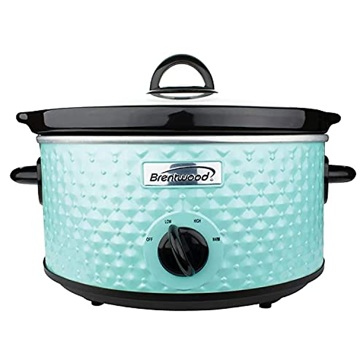 3.5-Quart Diamond-Pattern Slow Cooker (Blue)