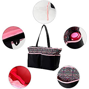 Diaper Tote Bag Diaper Bag - Nappy Bag Baby Diaper Totes for Mom Grils Unisex Maternity Nappy Bag Organizer Large Capacity Canva Tote Bag Beach Bag (Light Pink)