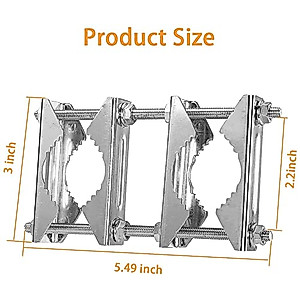 2 PCS Double Antenna Mast Clamp V Jaw Block with Bolts Mast to Mast Clamp,Patio Umbrella Holder Heavy Duty Pole to Pole Mounting Bracket for WiFi Cellular Ham TV Pipe Umbrella Fishing Pole Flagpole