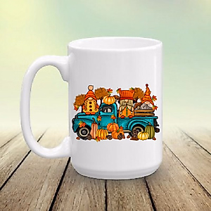 Fall Gnome Teal Truck Sublimation Transfer, Ready to Press, Autumn, Pumpkins, Gnomes, Vintage, Sublimation Transfer, Harvest, Ready to Use (Child x1-6")