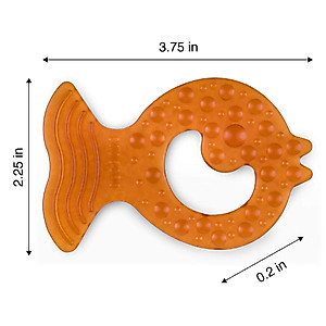 CaaOcho Pure Natural Rubber Teething Baby Toy, One-Piece Hygienic Design Teether for Babies, BPA Free, Covers All Teething Stages, All Natural, Textured for Sensory Play, Teething Toy for Molars