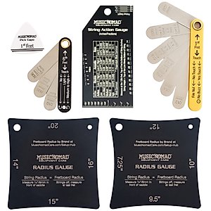 MusicNomad Precision 6 pc. Guitar Setup Gauge Tool Set - Plus 24 pg. Instructional Booklet and Storage Case (MN604)
