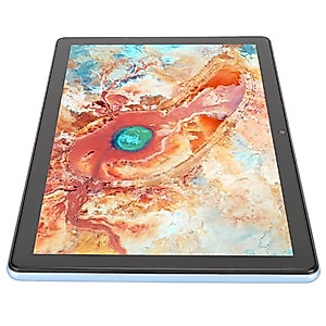 DAUERHAFT Tablet, Blue 10.1 Inch 1960X1080 Resolution 8GB RAM 256GB ROM 5G WiFi FDH Screen 8 Core Smart Tablet for Study for Game (US Plug)