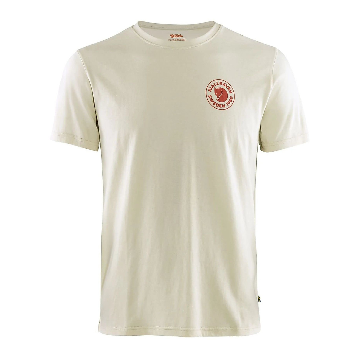 Fjällräven 1960 Logo T-Shirts for Men Offers Crew Neckline, Soft Cotton Construction, and Screen Print Graphic at Front Chalk White MD One Size