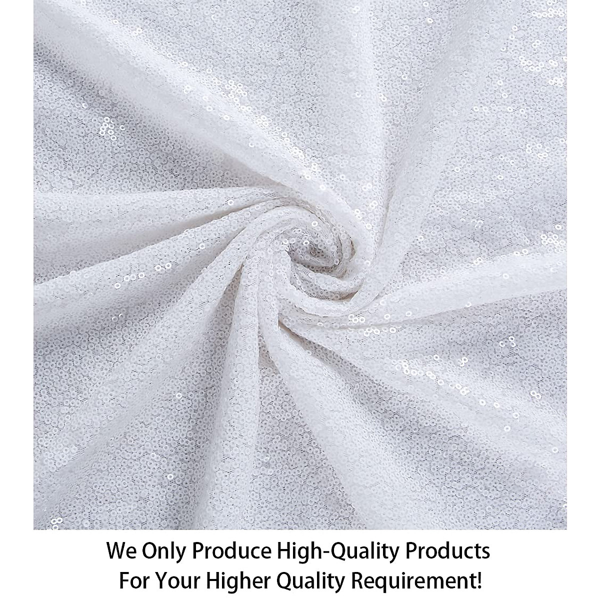 ShiDianYi White Sequin Fabric 3FT 1 Yard Sequin Fabirc for Sewing Glitter Fabric by The Yard White Sparkle Fabric for Dress Sequin Mesh Fabric for Baby Shower Party Decoration