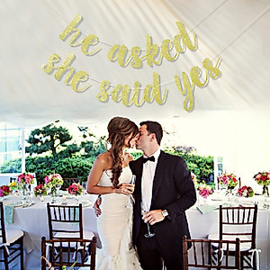 He Asked She Said Yes Bannner - She Said Yes Bannner,bridal Shower Party Decorations Banners,engagement Banner,bridal Party Banner,wedding Engagement Banner