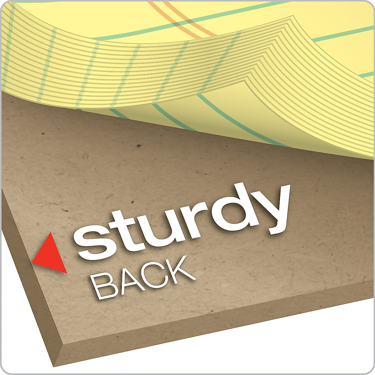 TOPS The Legal Pad Plus Writing Pads, Glue-Top, 8-1/2" x 11", Legal Rule, Canary Paper, 50 Sheets, 12 Pack (71522)