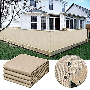 ALBN Balcony Privacy Screen, Blocking The Line of Sight Windshield UV Stable Garden Patio Fence HDPE, 51 Sizes (Color : Beige, Size : 120x300cm)