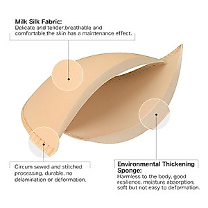 queensecret Bra Pad Inserts 3 Pairs,Bra Insert Pads For A-E,Breast Enhancers Push Up Bra,Bra Pads Sewn Padded for Sports Bra (A/B, Beige)