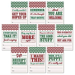 100 Holiday Gift Tags - Funny Gift Labels for Christmas - Self Adhesive - Funny Gift Wrap