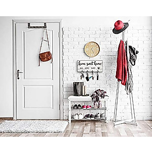 His, Hers, Ours, Paws Key Holder for Wall | Entryway Key Hook Decorative, Rustic Key Hangers for Wall | Dog Leash Holder for Wall, Farmhouse Home Decor Key Hooks | Home Sweet Home Sign