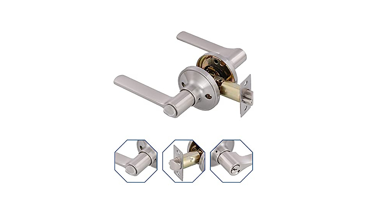 GITRANG 3-Pack Door Levers - Keyed Alike Satin Nickel