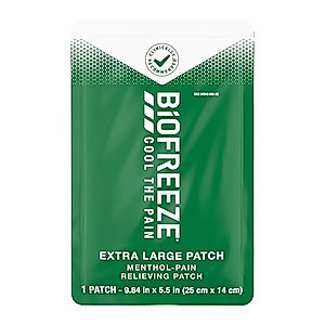 Biofreeze XL Patches Menthol Pain Relieving Patches (4/Box) 2 Sizes Up To 8 Hours Of Long Lasting Pain Relief Of Sore Muscles, Arthritis, Simple Backaches, And Joint Pain (Packaging May Vary)
