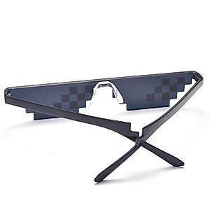 LA GAMBETA FASHION 12 Pack Black Thug Life Sunglasses Mosaic Glasses farmeless sunglass Party Favors Eyewear (Black)