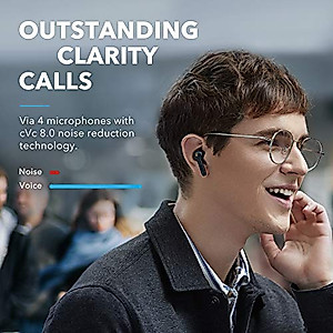 Soundcore Anker Life P2 True Wireless Earbuds with Travel Case, 4 Mics, CVC 8.0 Noise Reduction, Graphene Driver, Clarity Sound, USB C, 40H Playtime, IPX7 Waterproof, Commute, Work(Renewed)