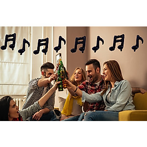10 Pcs Music Note Black Balloon Mylar Balloon 17 Inch Happy Birthday Balloon Banner Music Balloons Use for birthday,birthday party,baby shower,outdoor party, home party, celebrations