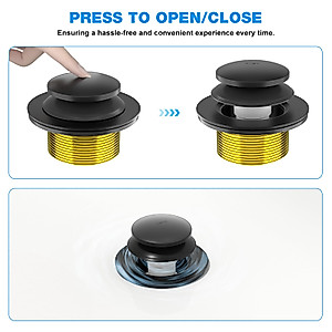 Black Bathtub Drain Kit- Tub Drain Conversion Kit- Black Bathtub Drain Overflow Kit-Brass Construction - Matte Black