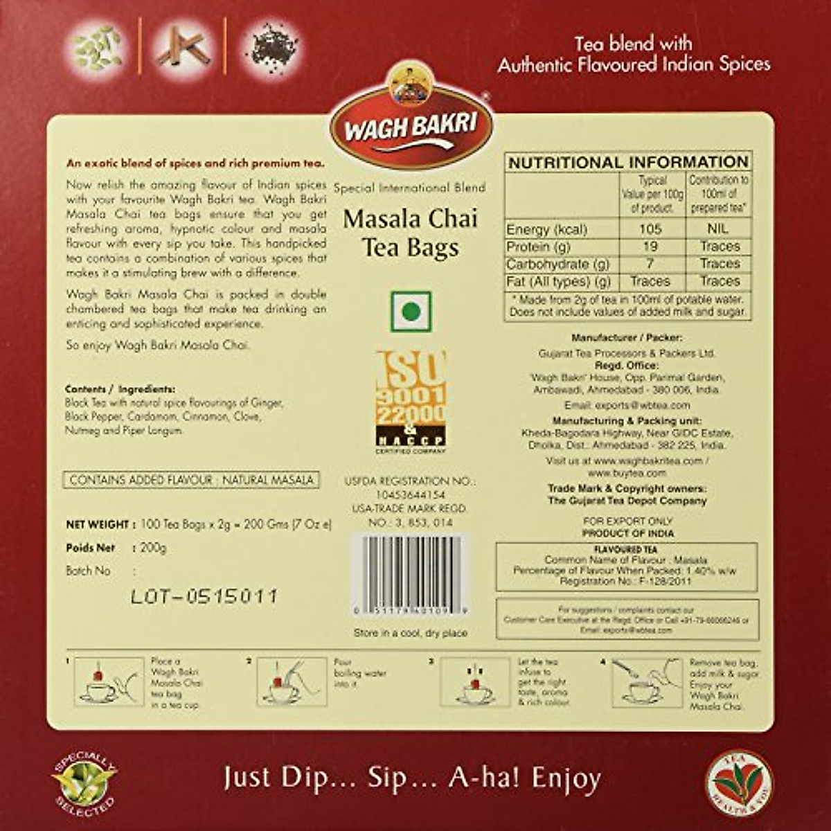 Wagh Bakri Masala Chai 100'S