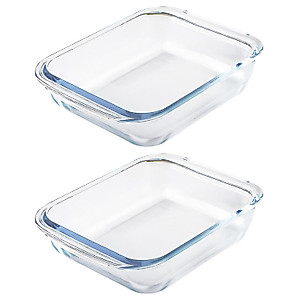 1.6-Qt Basics Square Tempered Glass Baking Dishes, Set of 2