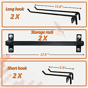 NEECONG Garden Tool Storage Rack Wall Mount, Shovel and Rake Hangers Yard Tool Rack, Heavy Duty Garage Storage Tool Organizer, Combination Tool Storage Rack Hold Up to 270lbs