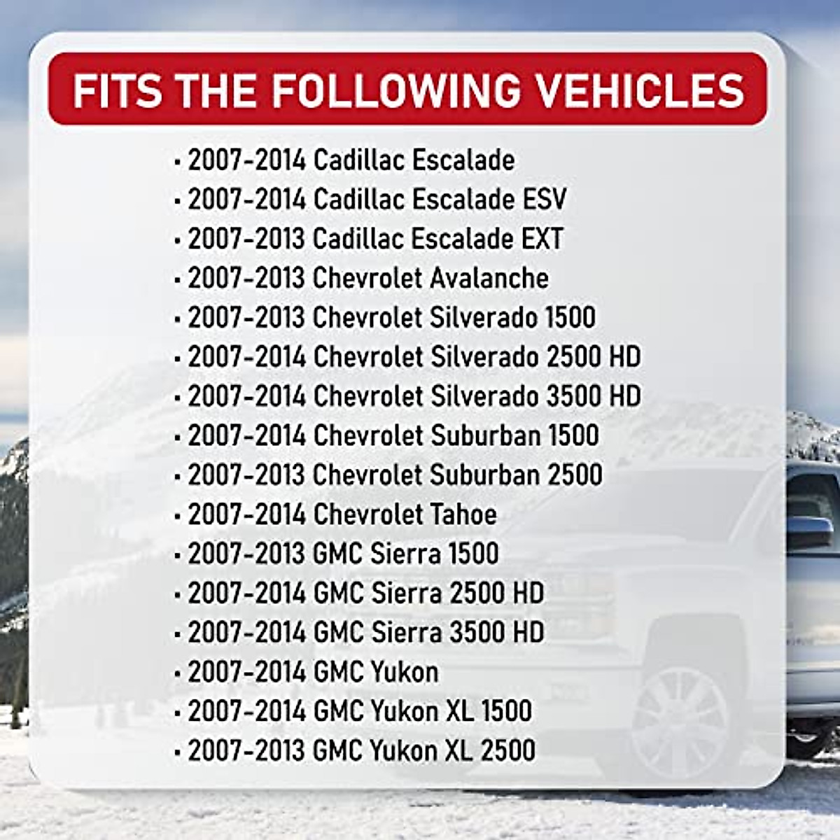 Exterior Black Door Handle Set of 4 - Compatible with Chevy, Cadillac & GMC Vehicles - 2007-2014 Silverado, Tahoe, Escalade, Sierra, Yukon, Avalanche - Replaces 15915659, 20828237, 20954796