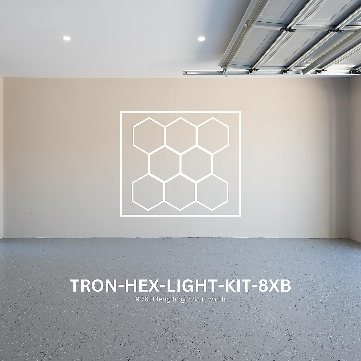 TRON Auto Lab 8X (Eight) Hexagon LED Light Kit, with Border Upgrade, Grid Series, Super Bright Daylight White 6500K, TRON-HEX-LIGHT-KIT-8XB