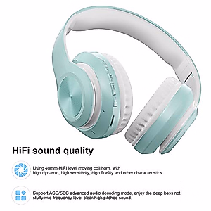 GIFZES Wireless Bluetooth Headphones, P68 Bluetooth 5.0 Foldable Rechargeable Wireless Headset HiFi Sound Headphones for Travel, Online Class, Home Office Blue