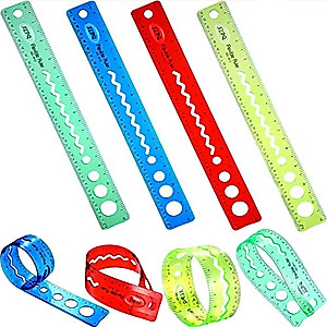 30cm/12inch Ruler US STANDARD Bendable Flexible Rubber Rulers Transparent Shutterproof Straigt Rulers, 12" Durable Flexi Folding Rulers School,Classroom,or Office Wood Work Kids/Adults(8PCS)