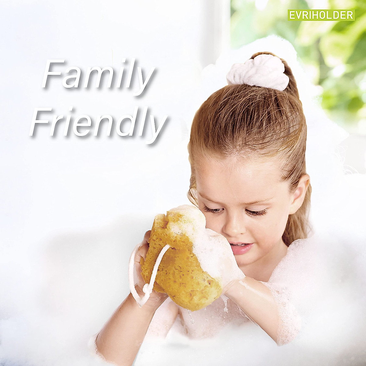 Evriholder Foam Body Sponge for Exfoliating Large Scrubber for a Relaxing Shower or Bath, Pack of 2