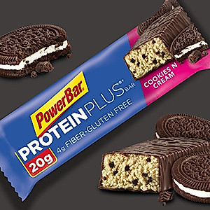 PowerBar Protein Plus Bar, Cookies & Cream, 2.12 Ounce (15 Count)
